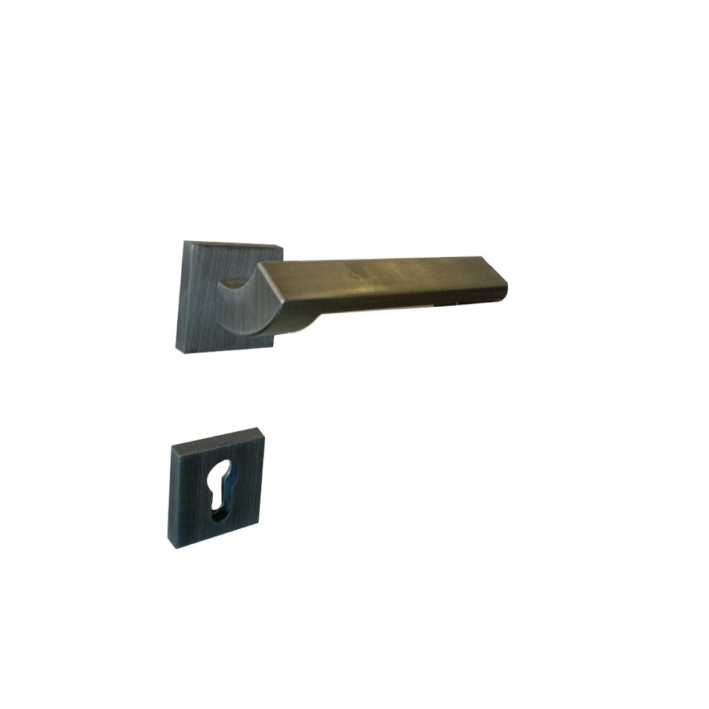 Lever Handle On Square Rose Dull Pewter Venus - JB Saeed Home & Hardware