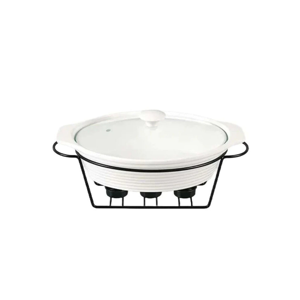 Oval Burner Dish Large With Stand - JB Saeed Home & Hardware